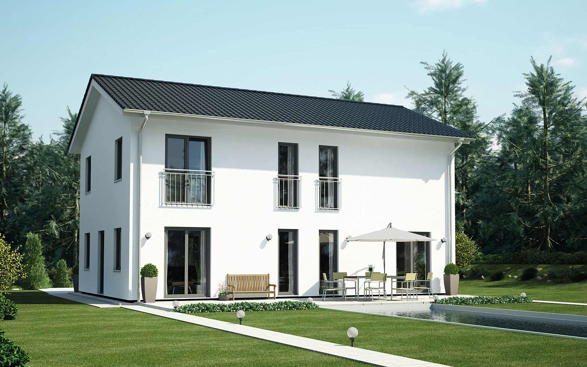 Musterhaus Fertighaus ICON 4 City Satteldach von Dennert Massivhaus GmbH