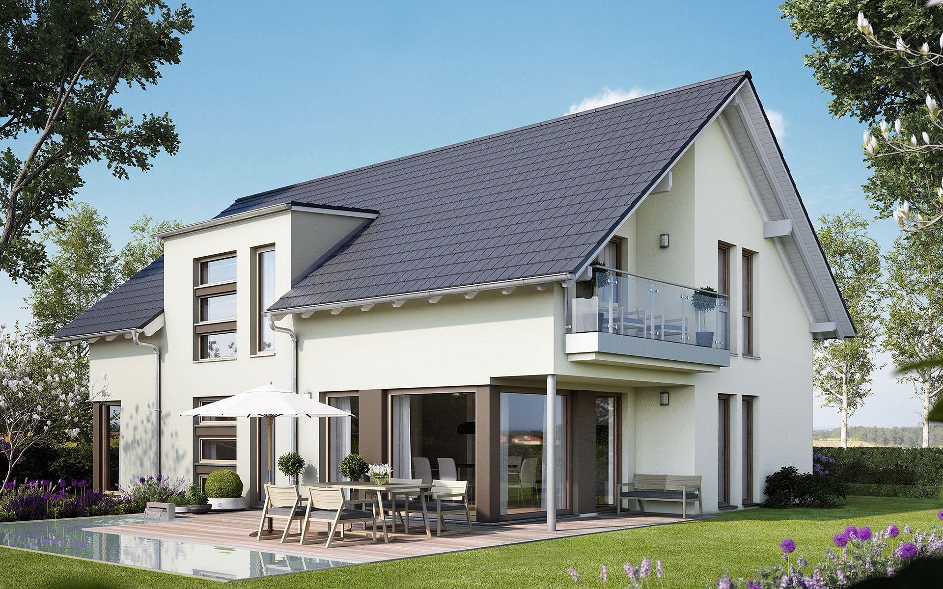 Musterhaus Fertighaus SOLUTION 204 V2 von Living Fertighaus GmbH