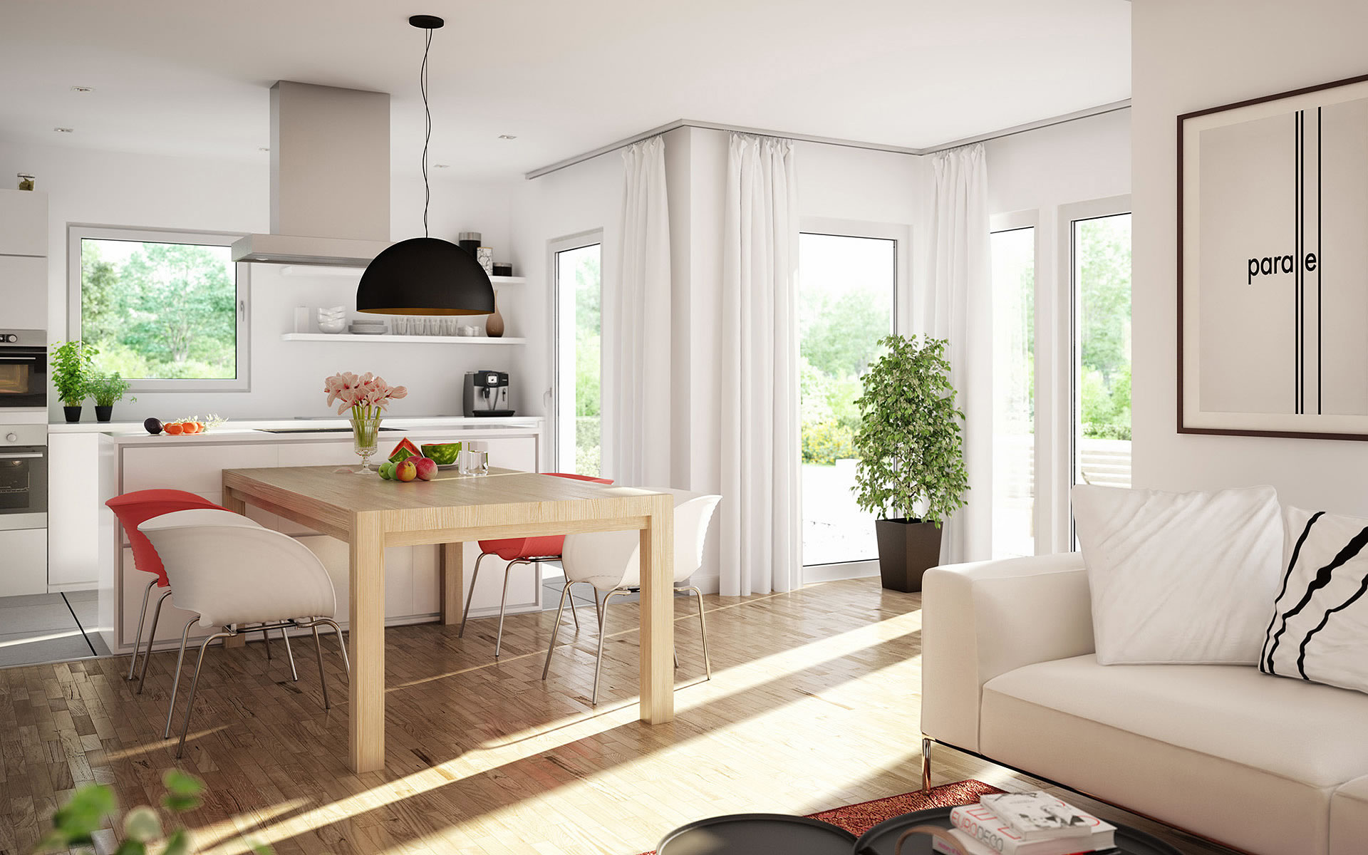 Musterhaus Fertighaus SUNSHINE 125 V2 von Living Fertighaus GmbH