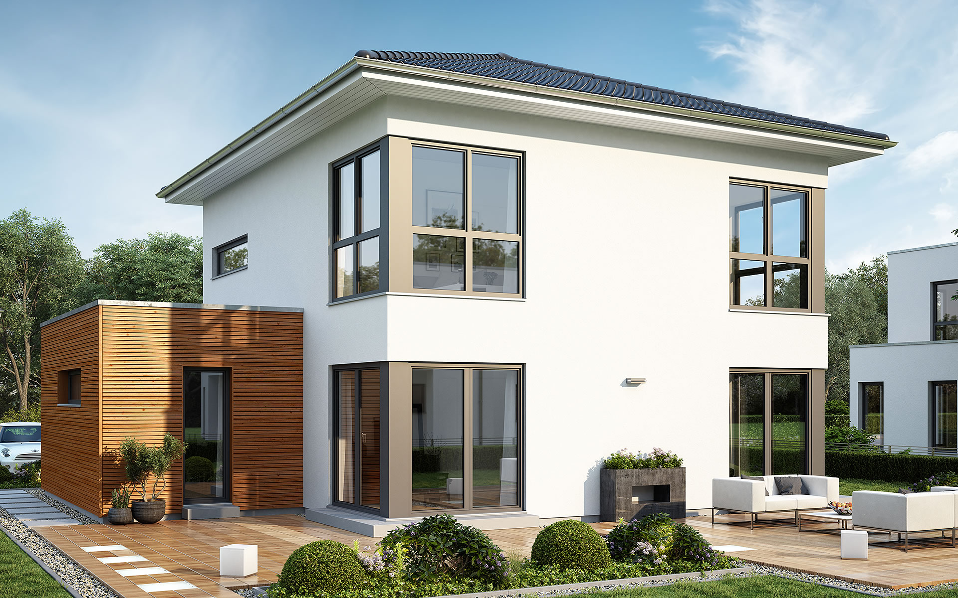 Musterhaus Fertighaus LifeStyle 14.04 W von massa haus GmbH